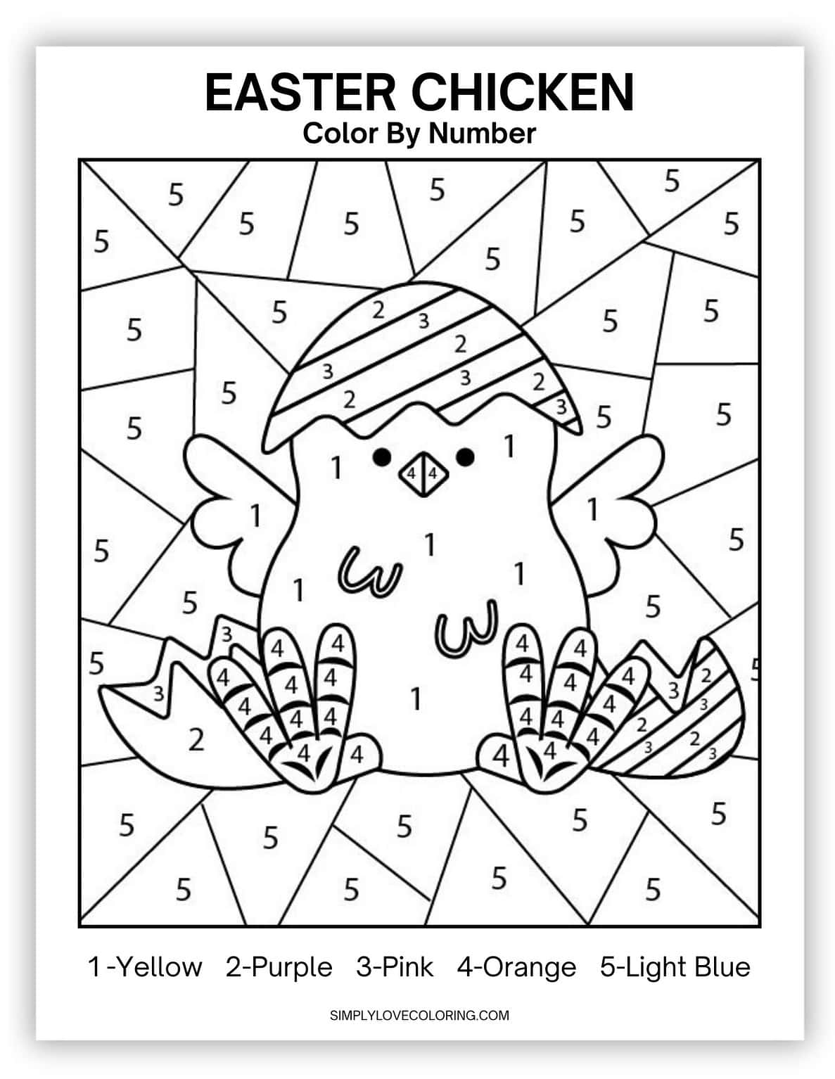 10 Easter Color by Number (Free PDF Printables) - Simply Love Coloring