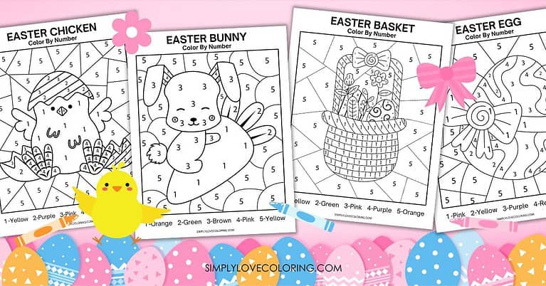10 Easter Color by Number (Free PDF Printables) - Simply Love Coloring