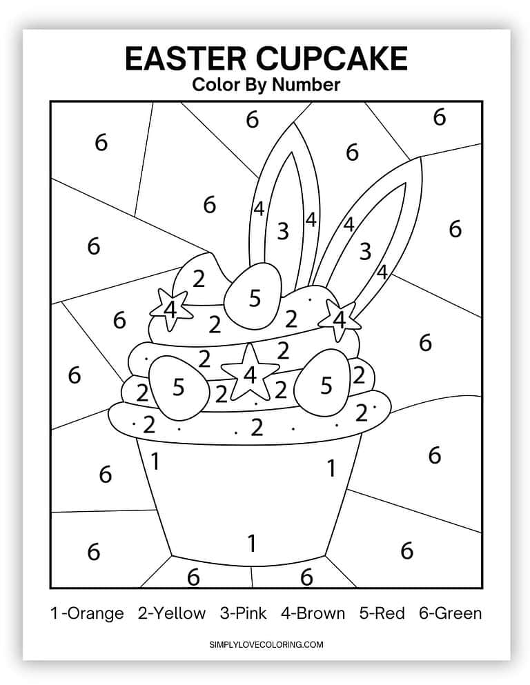 10 Easter Color by Number (Free PDF Printables) - Simply Love Coloring