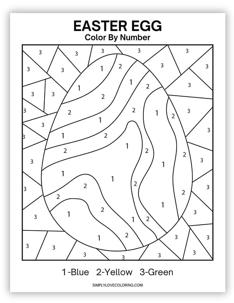 10 Easter Color by Number (Free PDF Printables) - Simply Love Coloring
