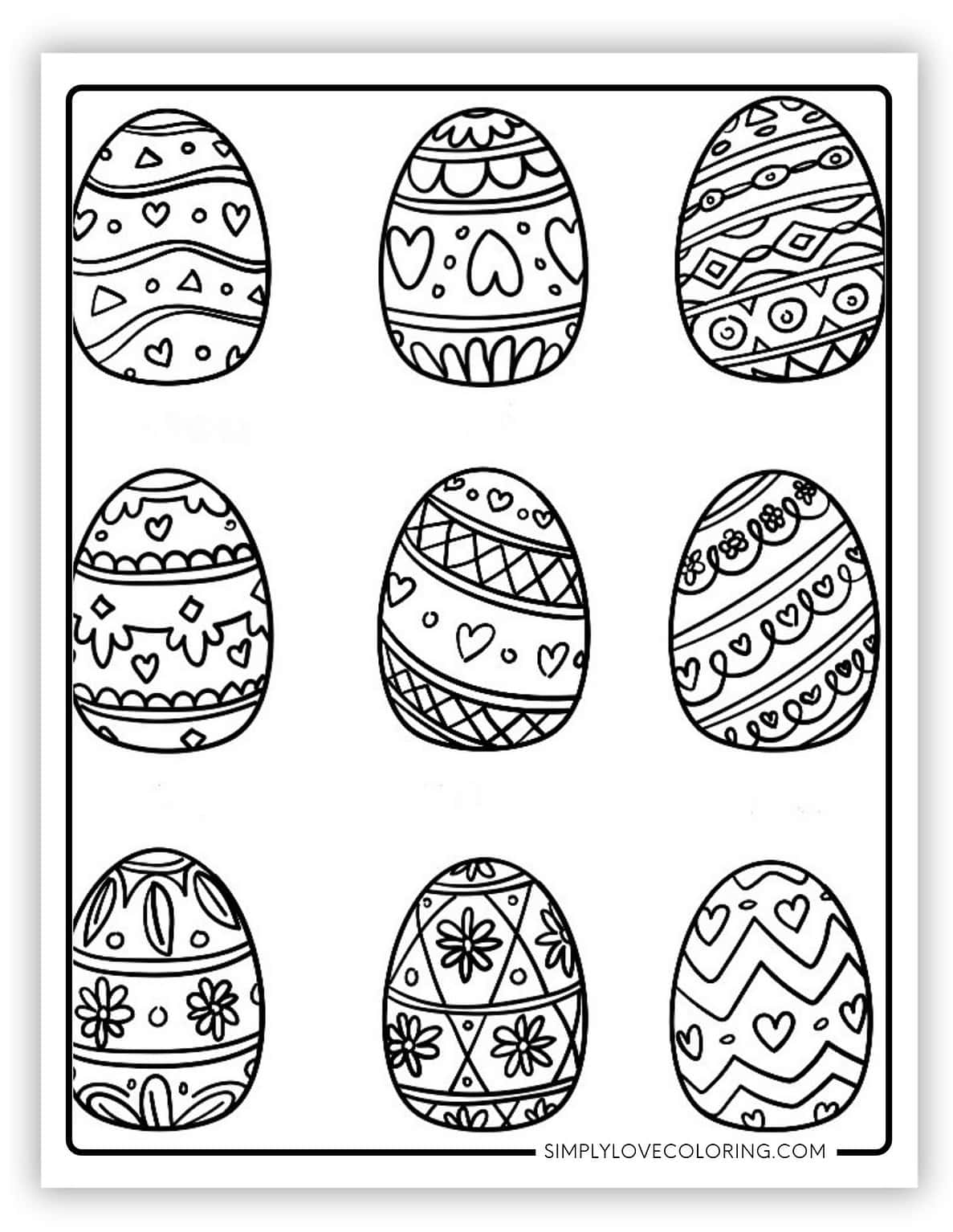 46 Easter Egg Coloring Pages (Free PDF Printables) - Simply Love Coloring