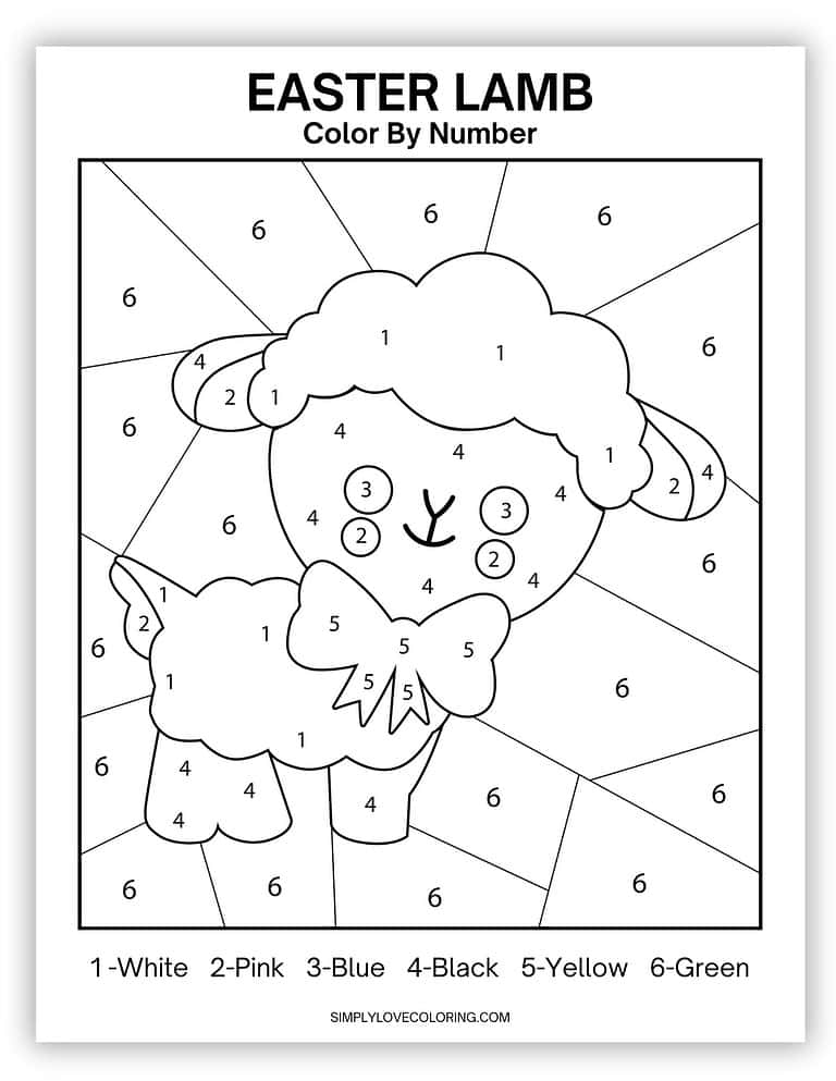 10 Easter Color by Number (Free PDF Printables) - Simply Love Coloring