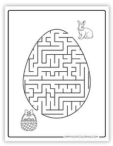 17 Easter Mazes (Free PDF Printables) - Simply Love Coloring