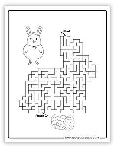 17 Easter Mazes (Free PDF Printables) - Simply Love Coloring
