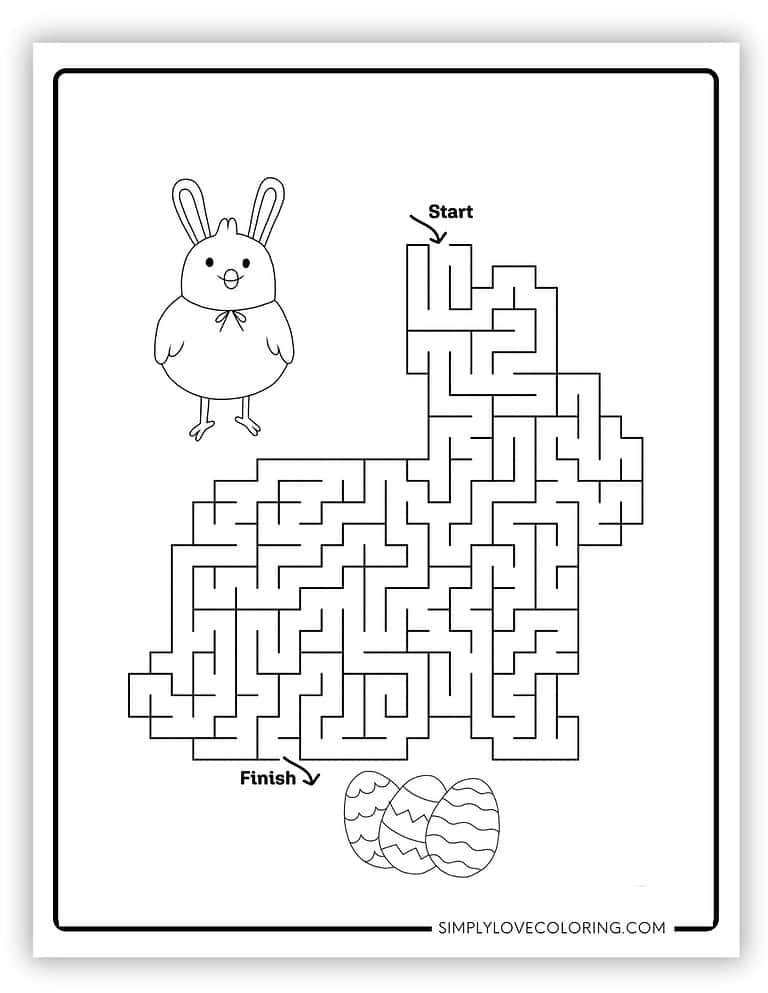 17 Easter Mazes (Free PDF Printables) - Simply Love Coloring