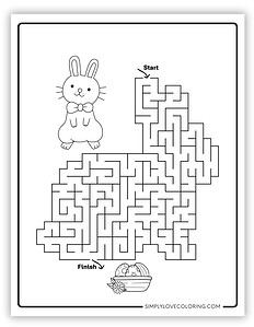 17 Easter Mazes (Free PDF Printables) - Simply Love Coloring