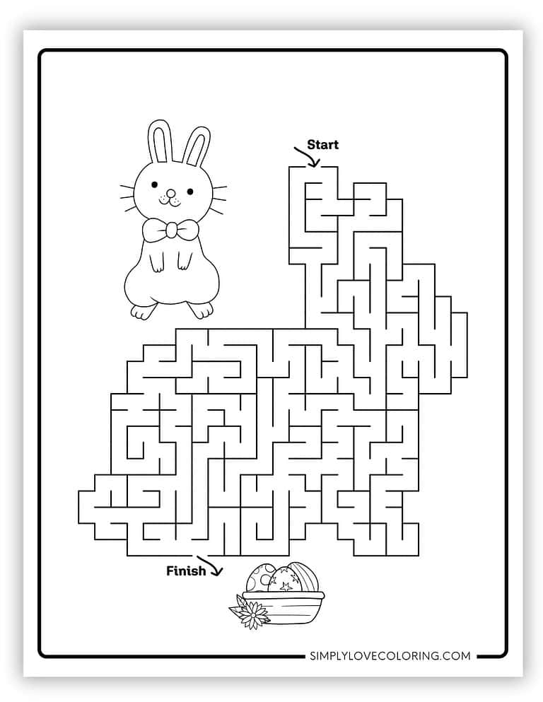 17 Easter Mazes (Free PDF Printables) - Simply Love Coloring