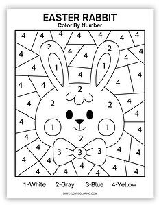 10 Easter Color by Number (Free PDF Printables) - Simply Love Coloring