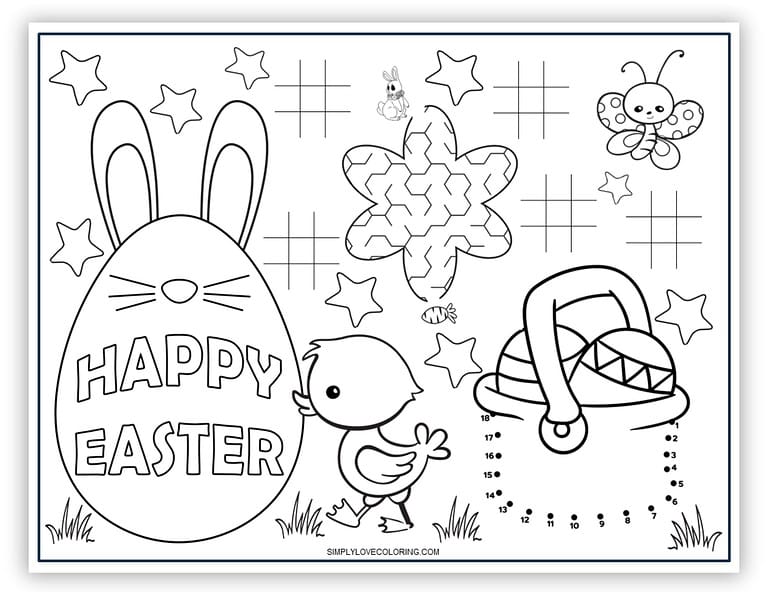 Easter Activity Placemat (Free PDF Printables) - Simply Love Coloring