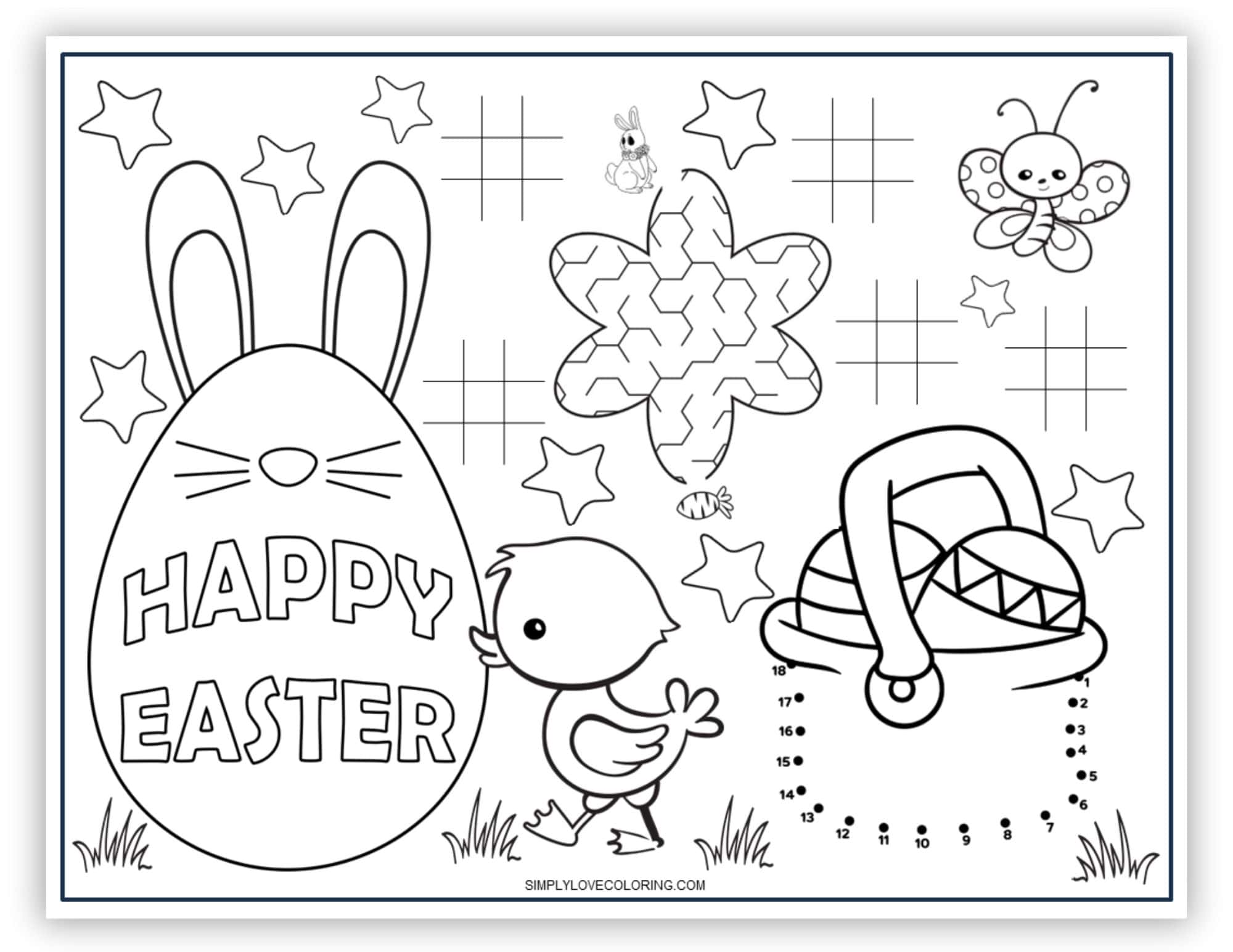 Easter Activity Placemat (Free PDF Printables) - Simply Love Coloring