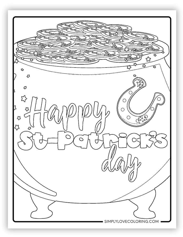 20 Pot of Gold Coloring Pages (Free PDF Printables) - Simply Love Coloring