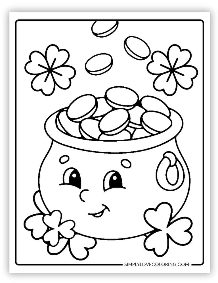 20 Pot of Gold Coloring Pages (Free PDF Printables) - Simply Love Coloring
