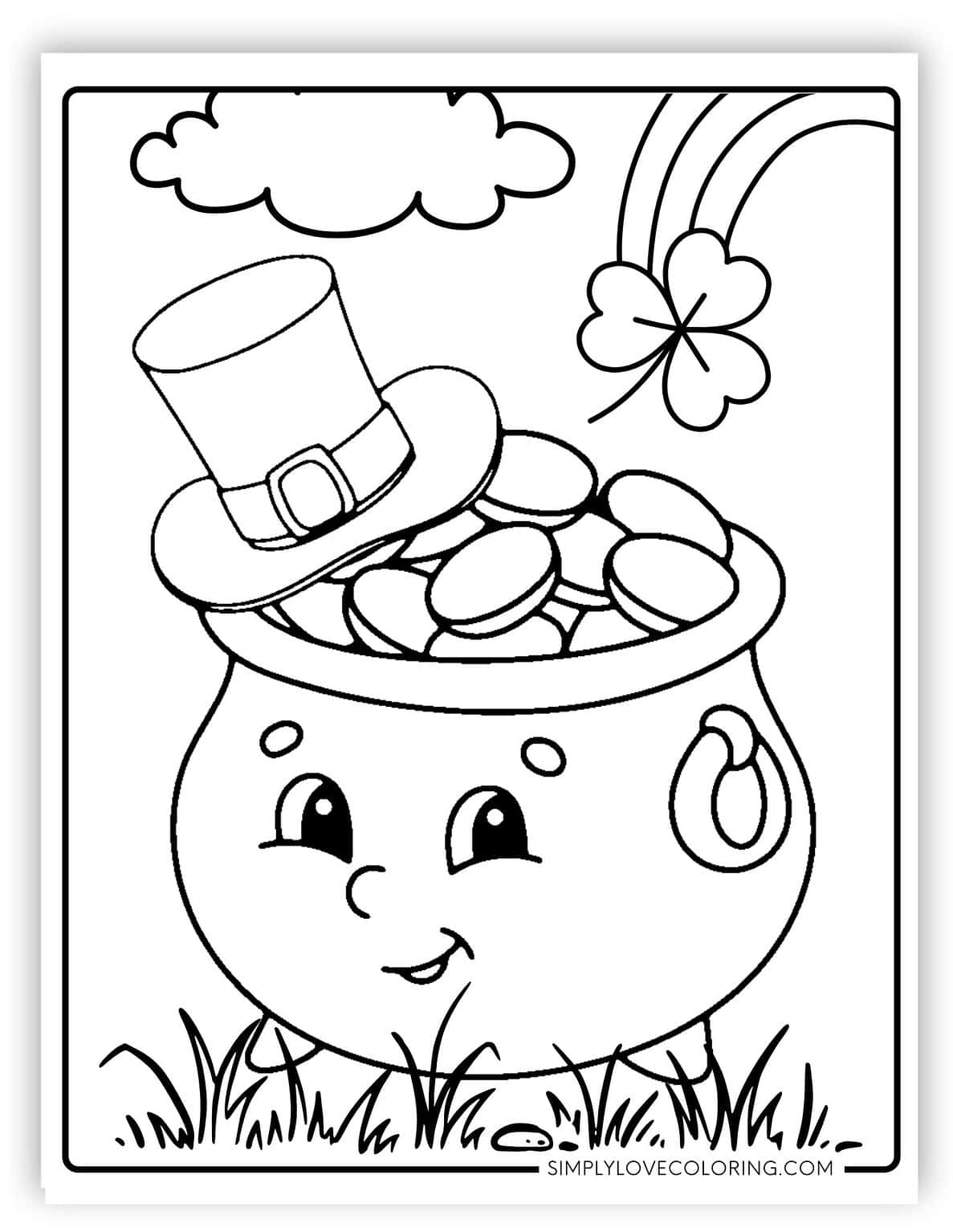 20 Pot of Gold Coloring Pages (Free PDF Printables) - Simply Love Coloring