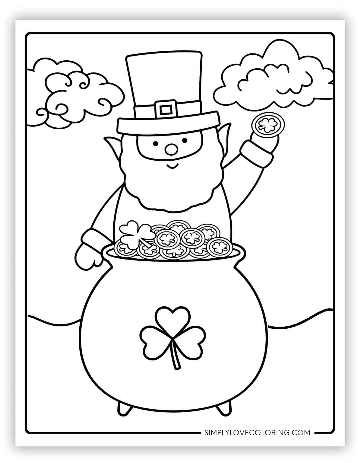 20 Pot of Gold Coloring Pages (Free PDF Printables) - Simply Love Coloring