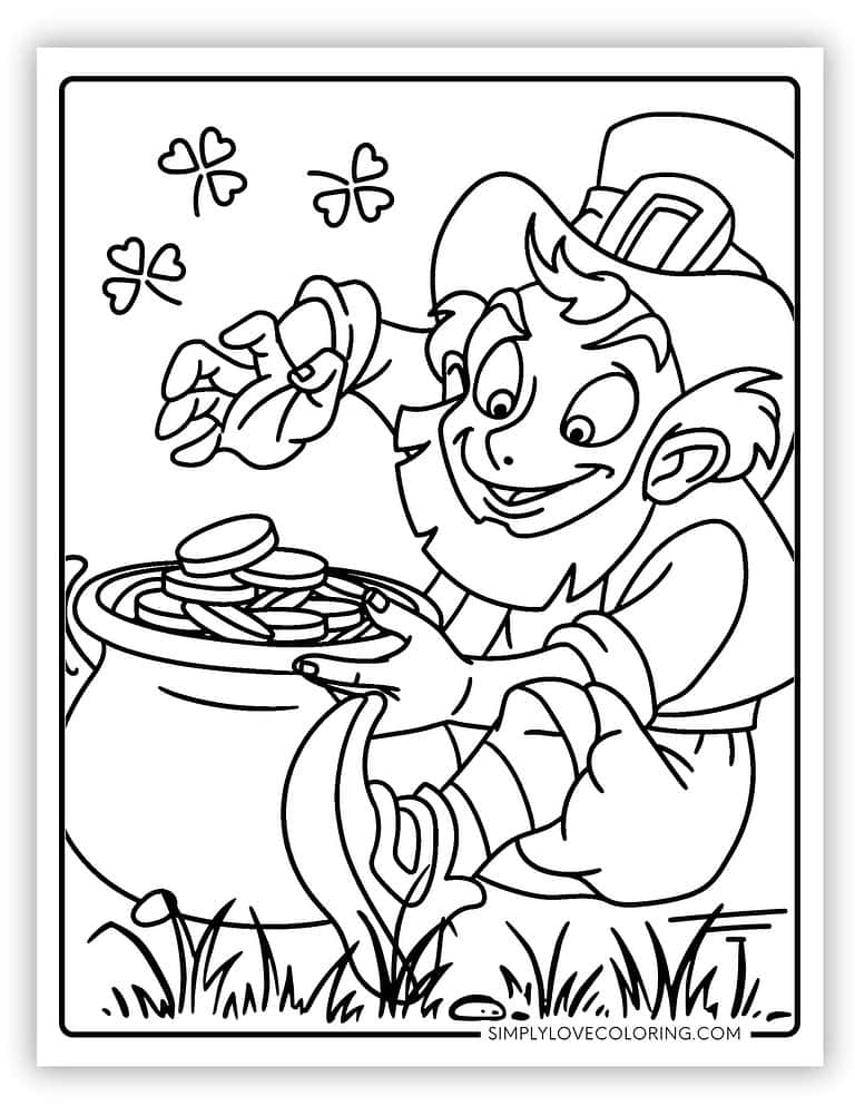 20 Pot of Gold Coloring Pages (Free PDF Printables) - Simply Love Coloring