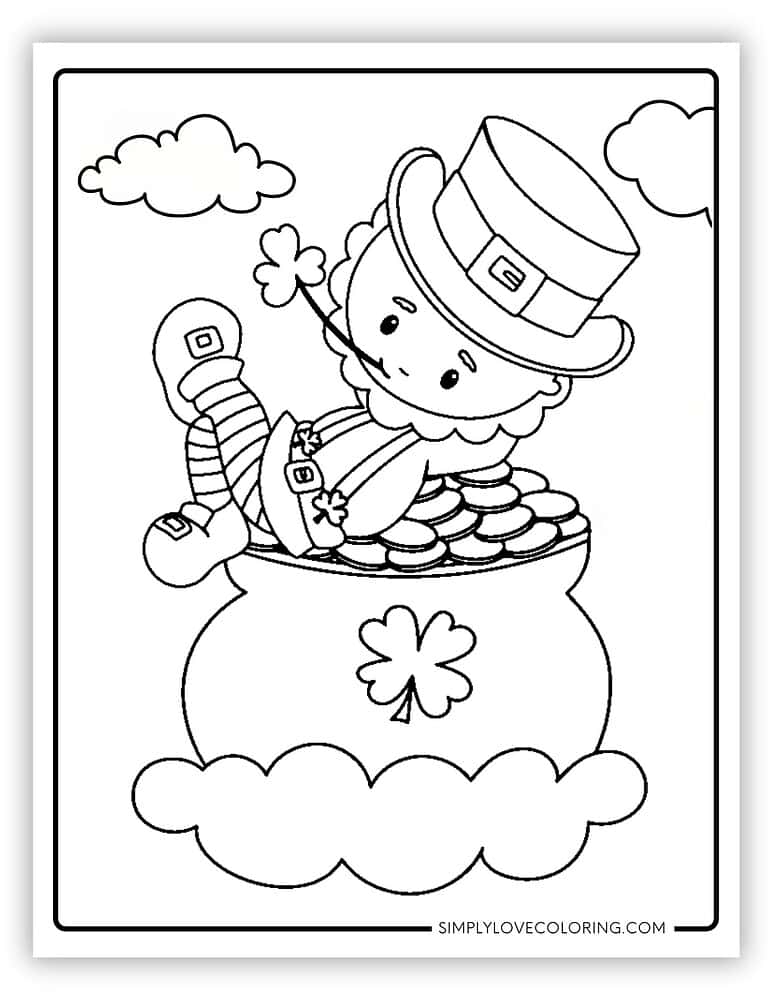 20 Pot of Gold Coloring Pages (Free PDF Printables) - Simply Love Coloring