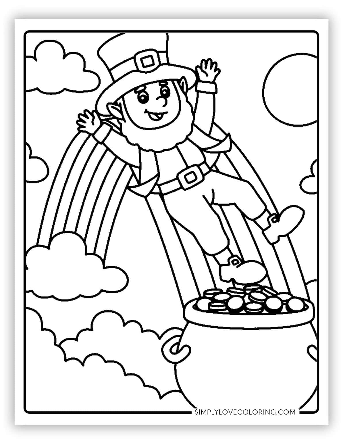 20 Pot of Gold Coloring Pages (Free PDF Printables) - Simply Love Coloring