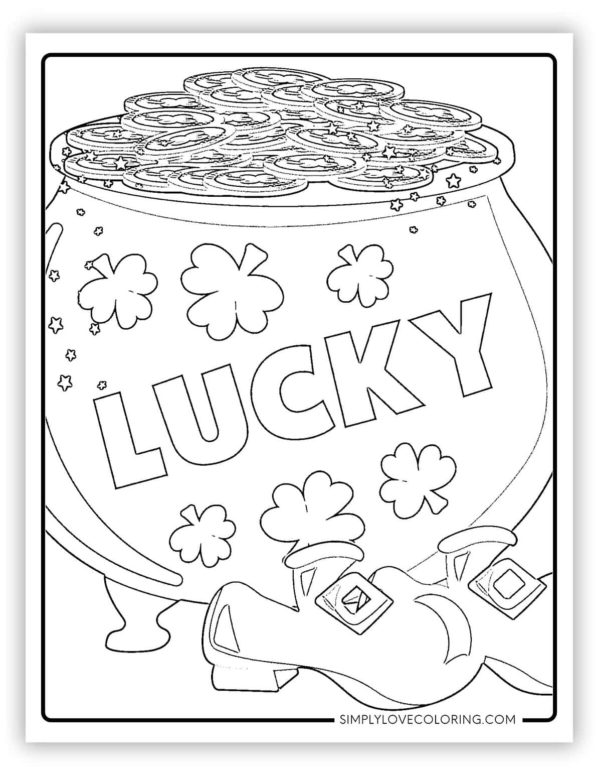 20 Pot of Gold Coloring Pages (Free PDF Printables) - Simply Love Coloring
