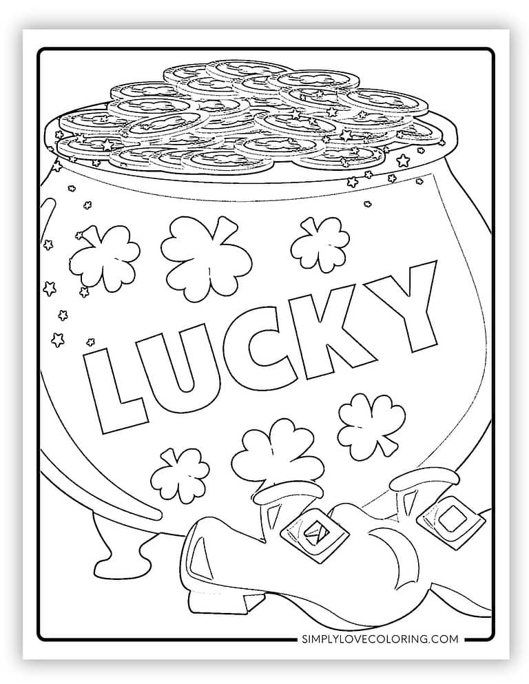 20 Pot of Gold Coloring Pages (Free PDF Printables) - Simply Love Coloring