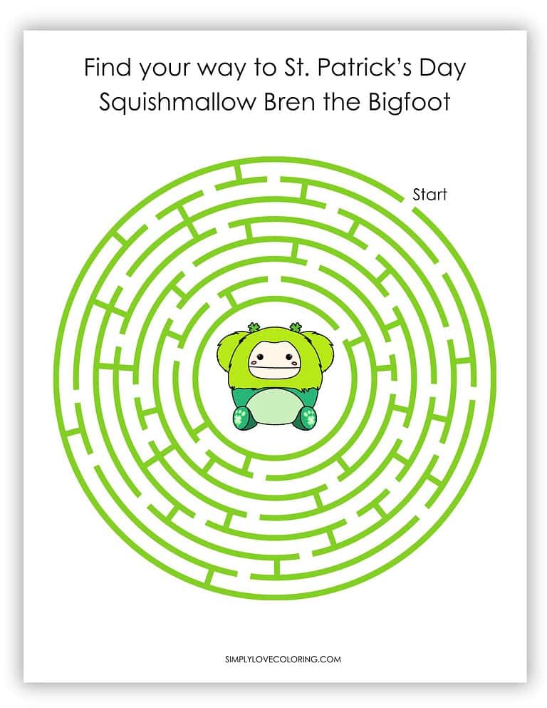 18 Squishmallow Bren the Bigfoot St. Patrick's Day Activities (Free PDF ...