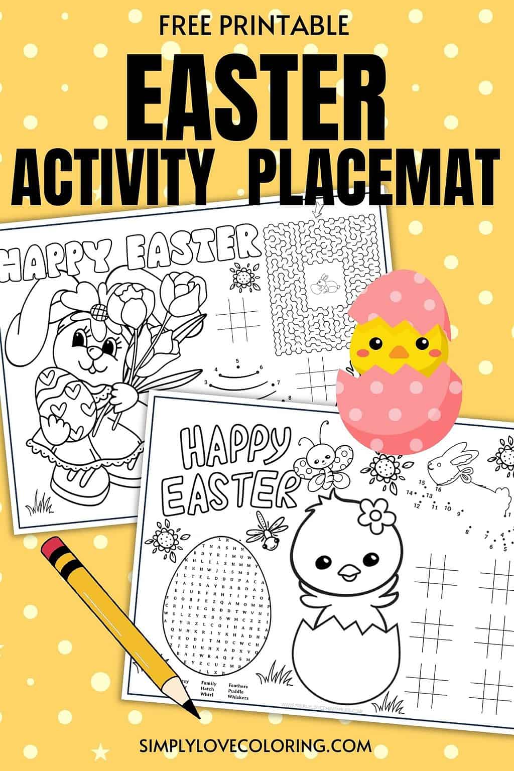 Easter Activity Placemat (Free PDF Printables) - Simply Love Coloring
