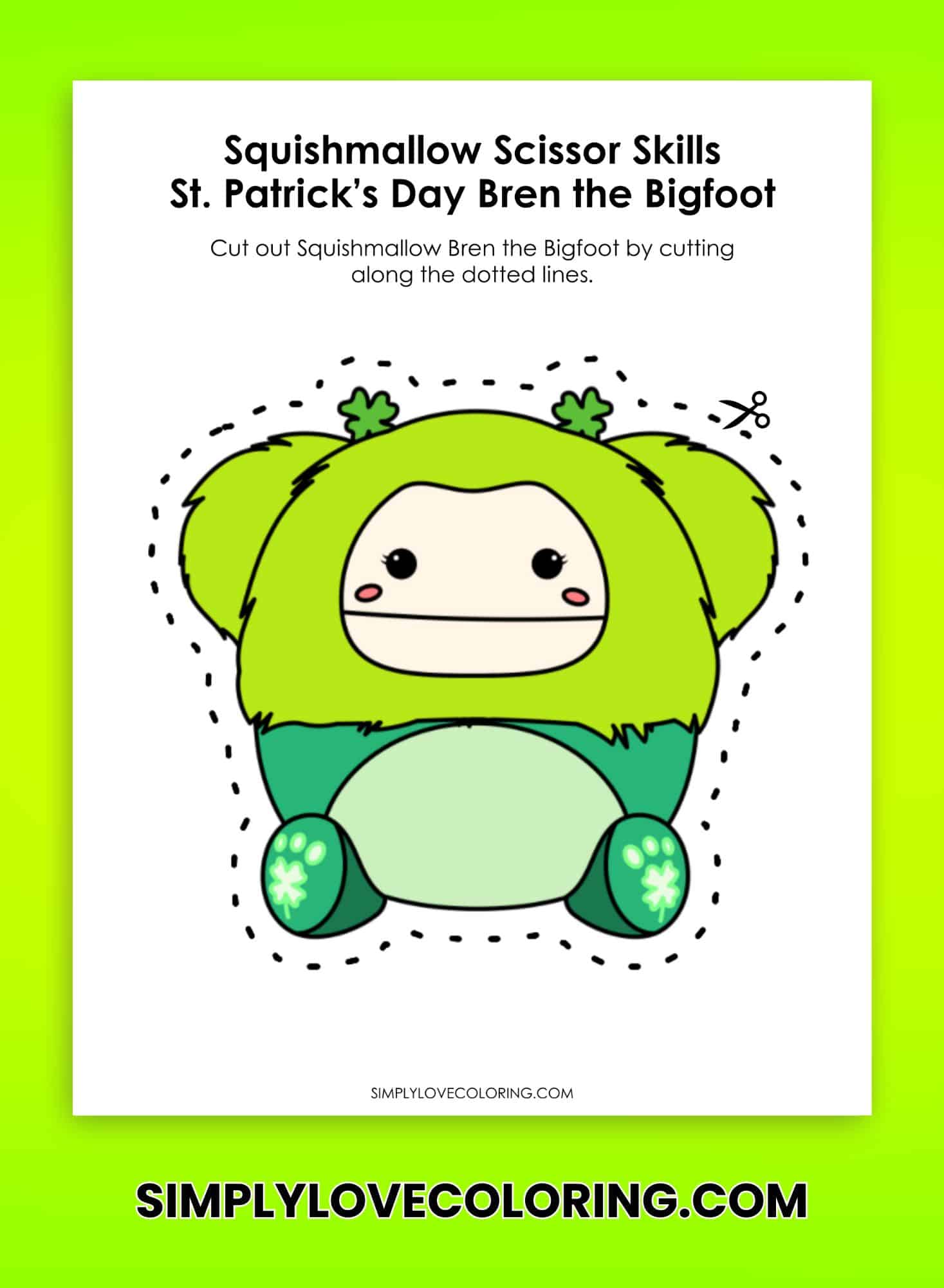 18 Squishmallow Bren the Bigfoot St. Patrick's Day Activities (Free PDF ...