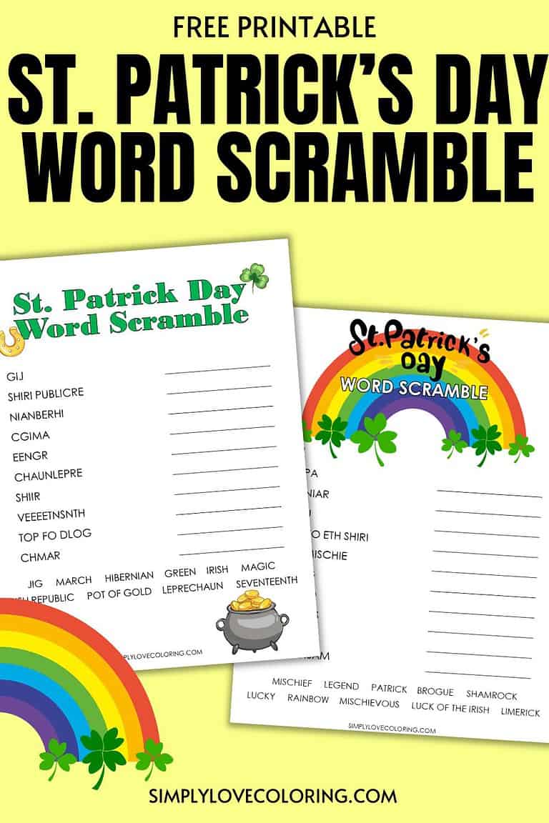 6 St. Patrick's Day Word Scramble Activities (Free PDF Printables ...
