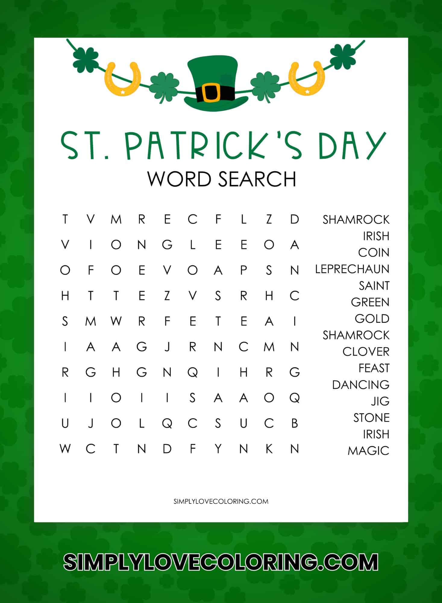 6 St Patrick s Day Word Search Puzzles Free PDF Printables Simply 6 St Patrick s Day Word Search Puzzles Free PDF Printables Simply