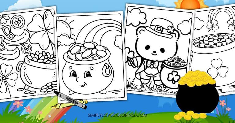 20 Pot of Gold Coloring Pages (Free PDF Printables) - Simply Love Coloring