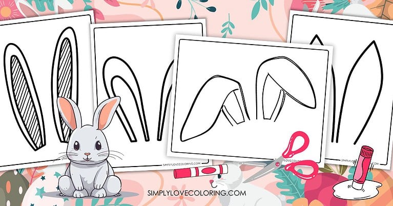 17 Printable Easter Bunny Ears (Free PDF Downloads) - Simply Love Coloring