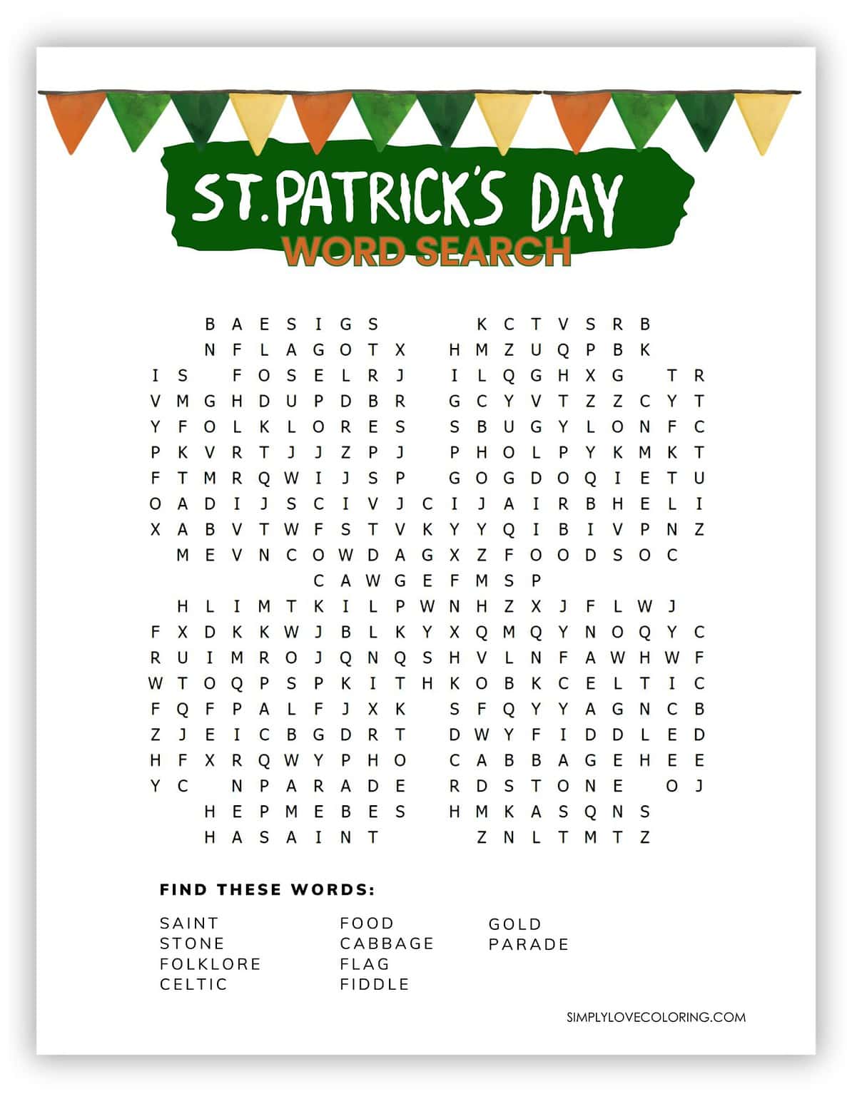 6 St. Patrick's Day Word Search Puzzles (Free PDF Printables) - Simply ...