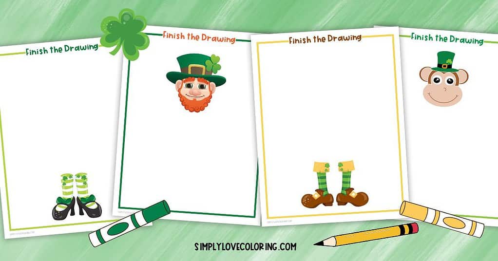 13 St. Patrick's Day Finish the Drawing (Free PDF Printables) - Simply ...