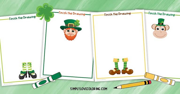 13 St. Patrick's Day Finish the Drawing (Free PDF Printables) - Simply ...