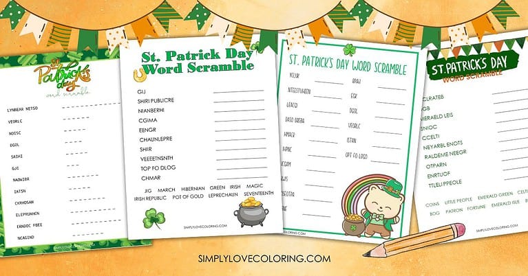 6 St. Patrick's Day Word Scramble Activities (Free PDF Printables ...
