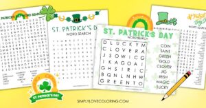 6 St. Patrick's Day Word Search Puzzles (Free PDF Printables) - Simply ...