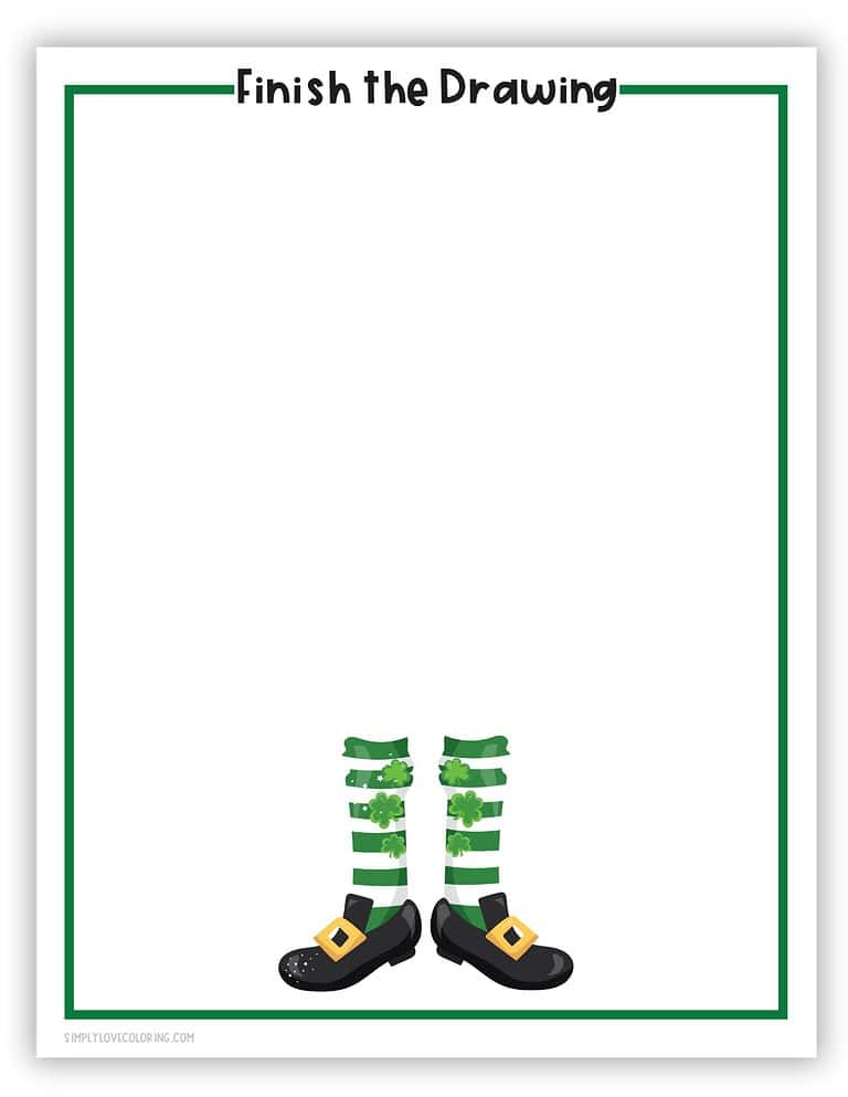 13 St. Patrick's Day Finish the Drawing (Free PDF Printables) - Simply ...