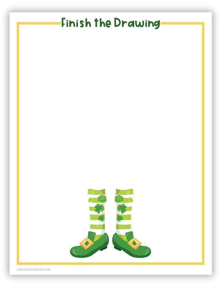 13 St. Patrick's Day Finish the Drawing (Free PDF Printables) - Simply ...