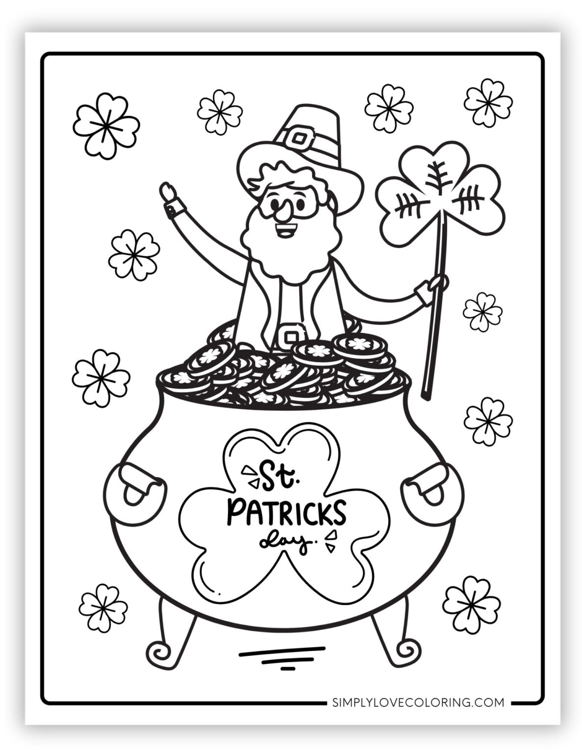20 Pot of Gold Coloring Pages (Free PDF Printables) - Simply Love Coloring