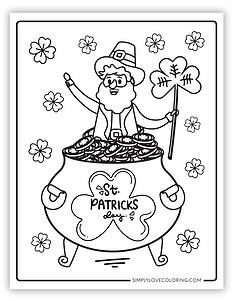 20 Pot of Gold Coloring Pages (Free PDF Printables) - Simply Love Coloring
