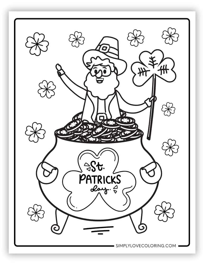 20 Pot of Gold Coloring Pages (Free PDF Printables) - Simply Love Coloring