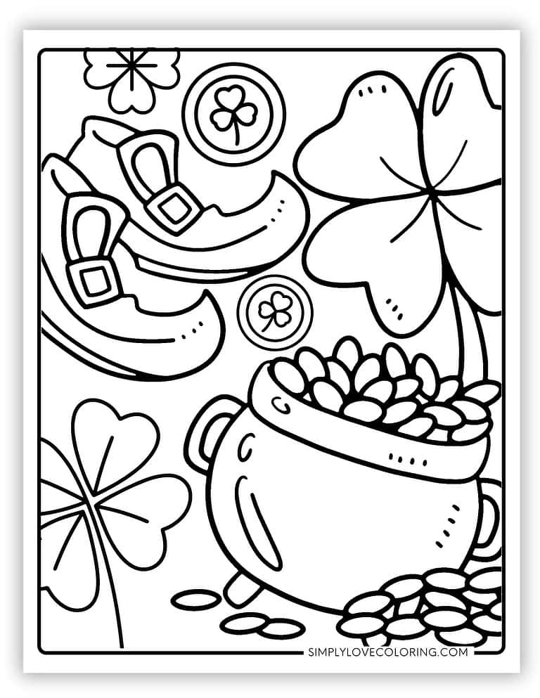 20 Pot of Gold Coloring Pages (Free PDF Printables) - Simply Love Coloring