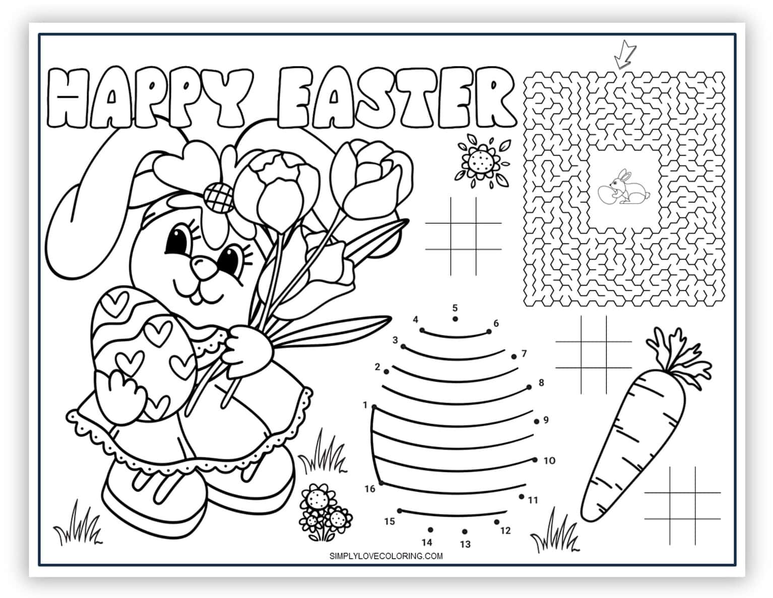 Easter Activity Placemat (Free PDF Printables) - Simply Love Coloring