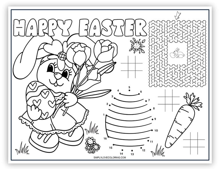 Easter Activity Placemat (Free PDF Printables) - Simply Love Coloring