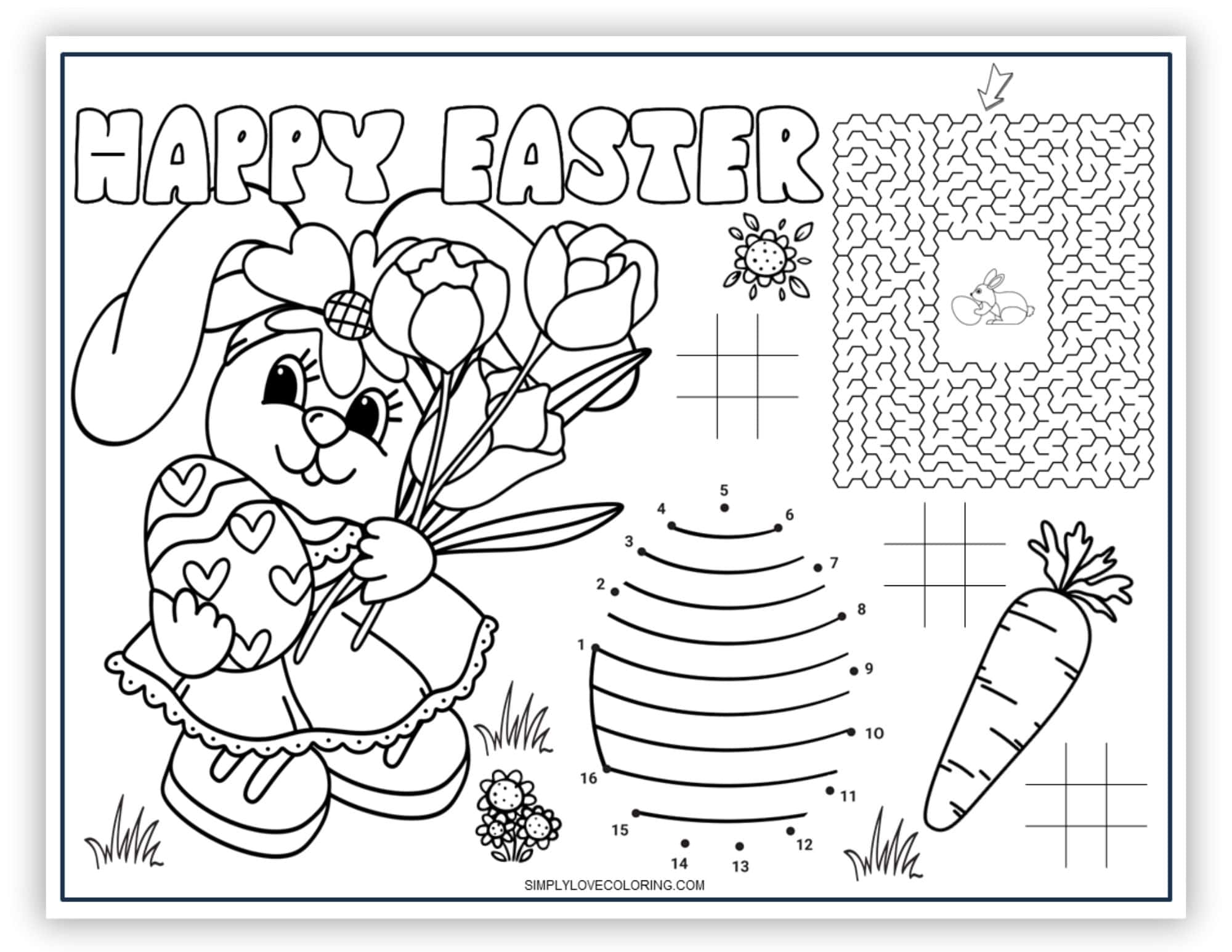 Easter Activity Placemat (Free PDF Printables) - Simply Love Coloring