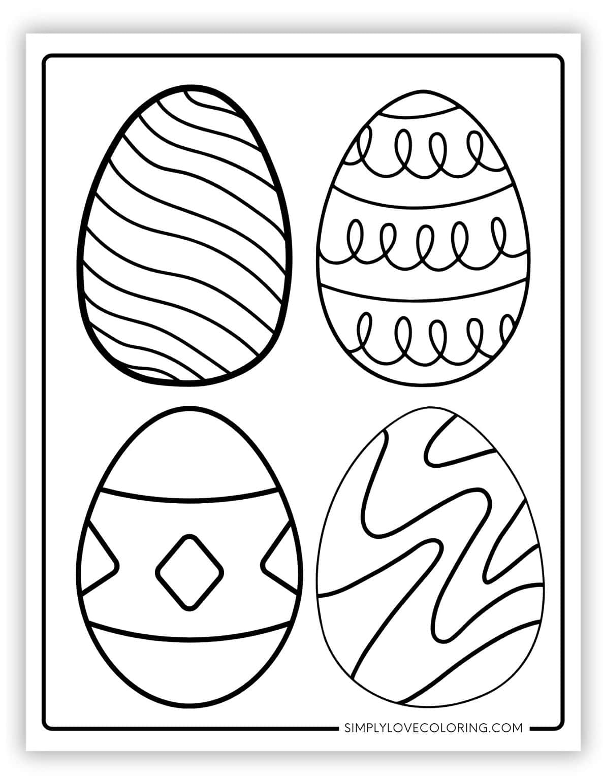 40 Easter Egg Template Designs (Free PDF Printables) - Simply Love Coloring