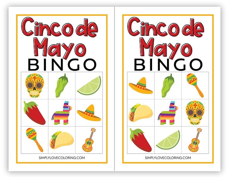 Cinco de Mayo Bingo (Free PDF Printables) - Simply Love Coloring