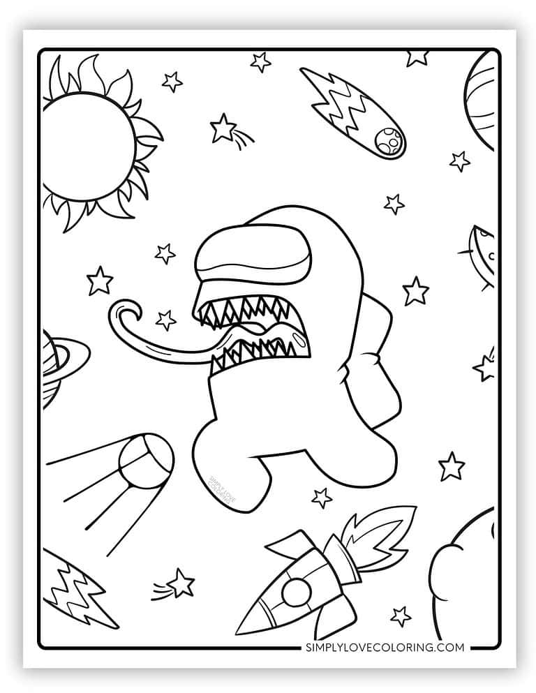 Among Us Coloring Pages (Free PDF Printables) - Simply Love Coloring