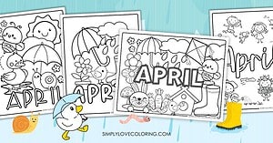 April Coloring Pages (8 Free PDF Printables) - Simply Love Coloring