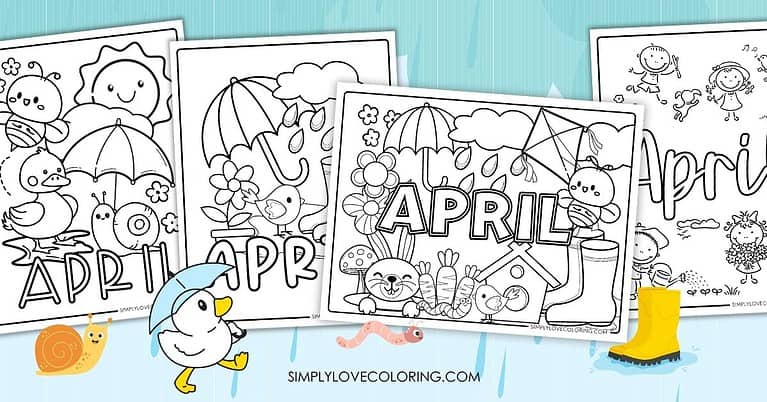 April Coloring Pages (8 Free PDF Printables) - Simply Love Coloring
