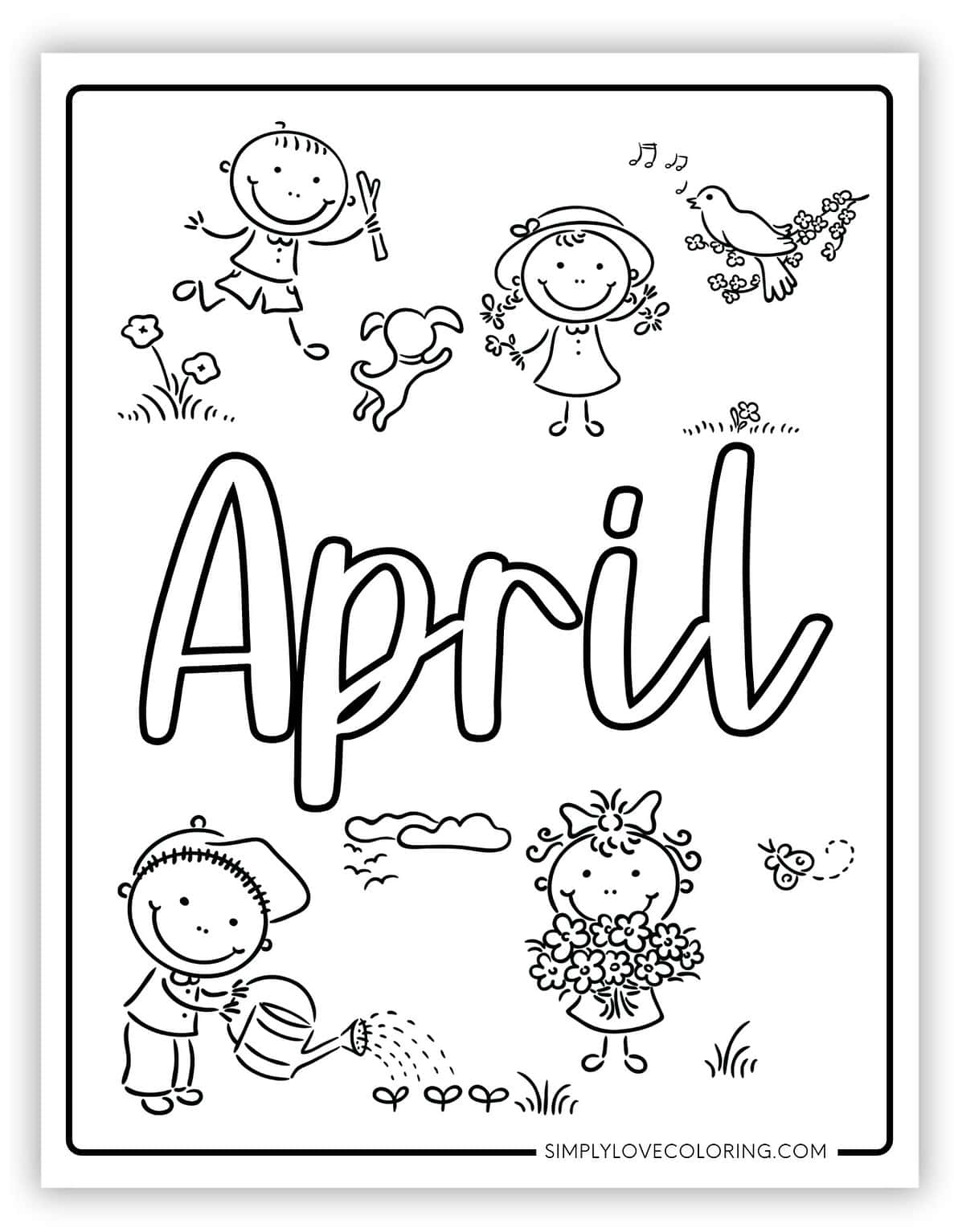 April Coloring Pages (8 Free PDF Printables) - Simply Love Coloring